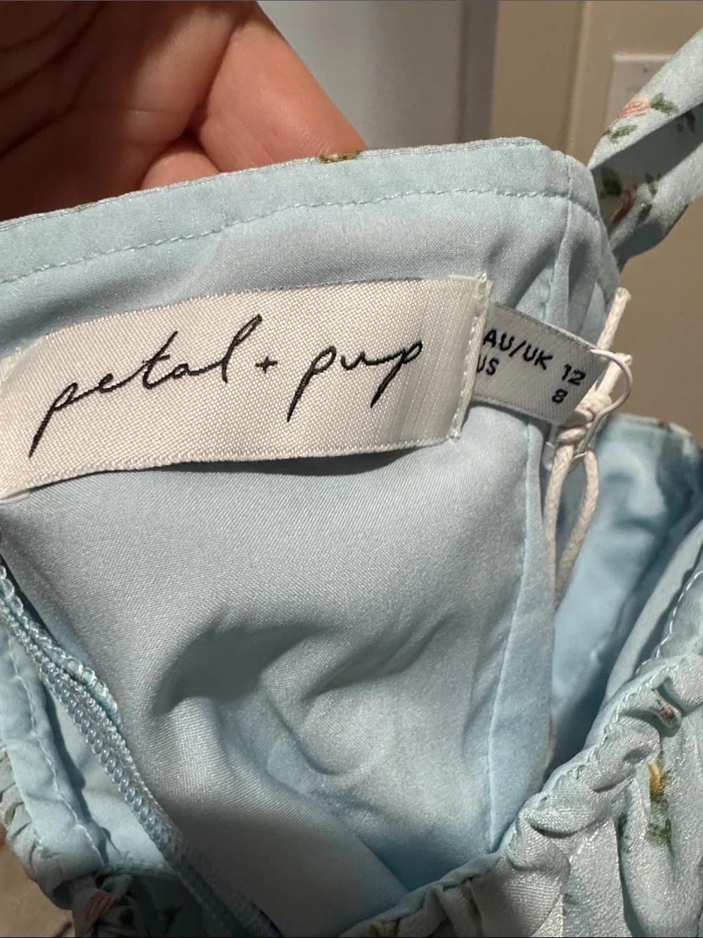 Petal & Pup | Tops | Petal Pup Light Blue Floral Tieshoulder Bustier ...